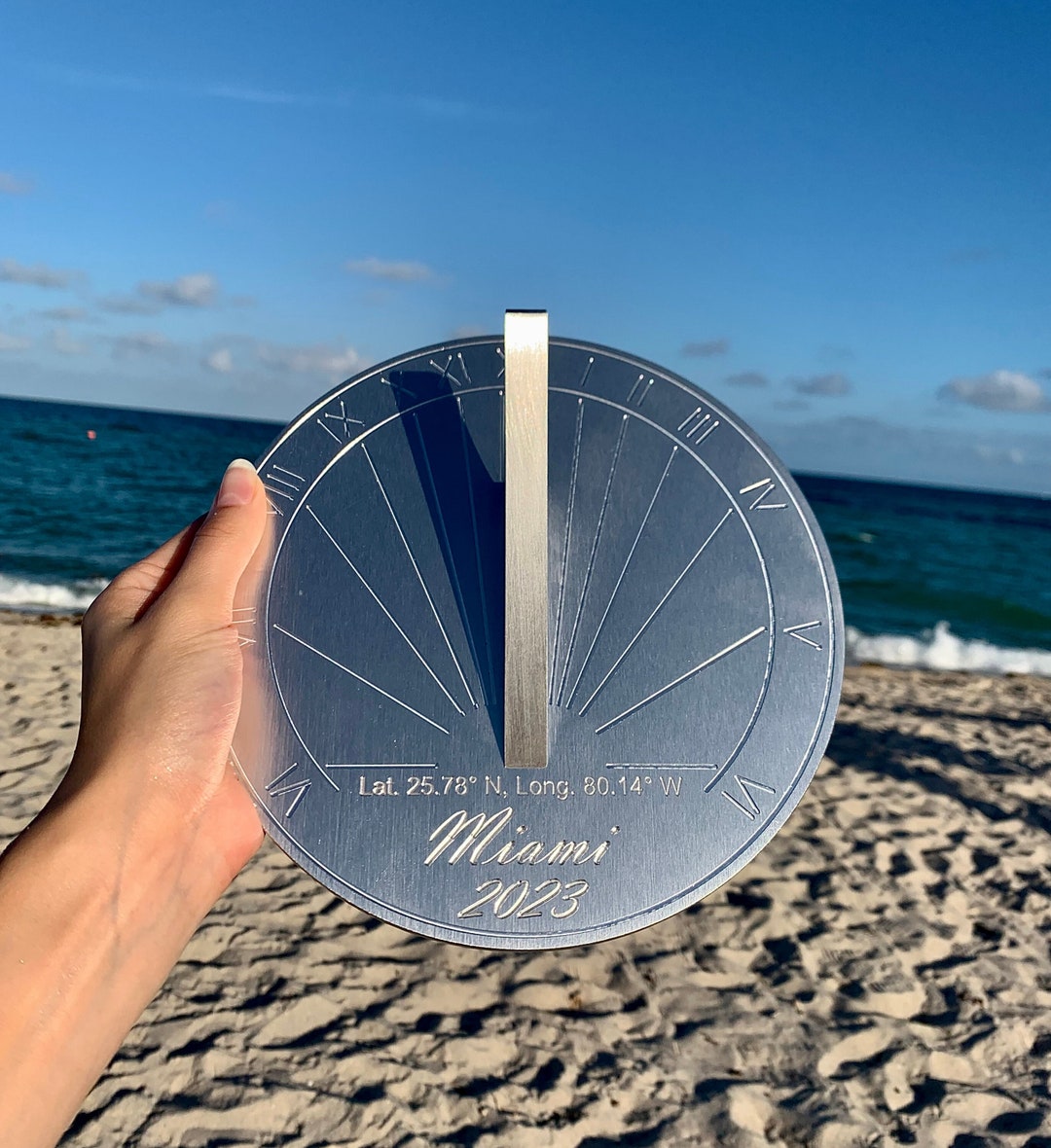 Miami Sundial Gift - Circular, Precision Designed for Your Location ...