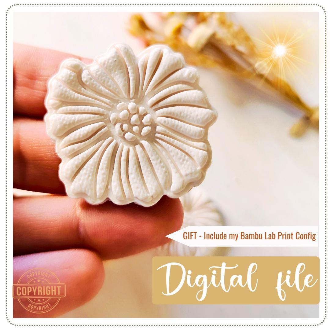 Fichier impression 3D Fleur en pâte polymère | emporte-pièce en pâte ...