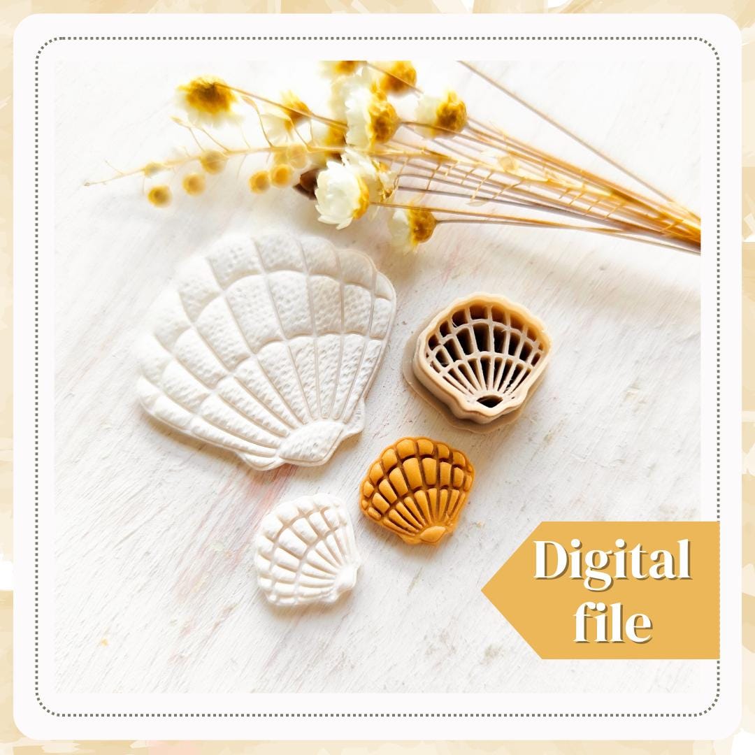 Shell Earring Cutter STL: Polymer Clay Style, 3D Printer File (digital ...