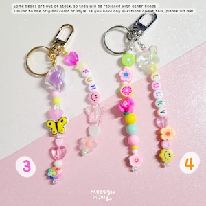 Custom Beaded Keychain Personalized Y2K Keychain 90s Inspired - Etsy