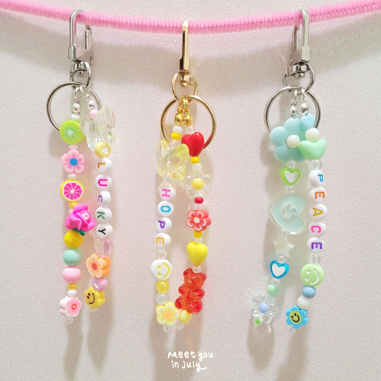 Custom Beaded Keychain Personalized Y2K Keychain 90s Inspired | Etsy