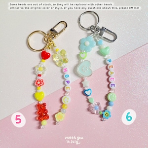 Custom Beaded Keychain Personalized Y2K Keychain 90s Keychain Colorful ...