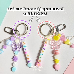 Custom Keychain Personalized Name Word Keychain Bag Charms Beaded Y2K ...