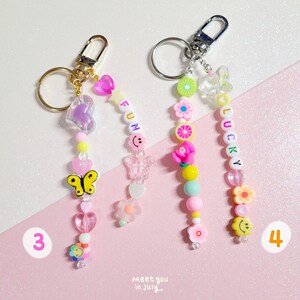 Custom Beaded Keychain Personalized Y2K Keychain 90s Keychain Colorful ...