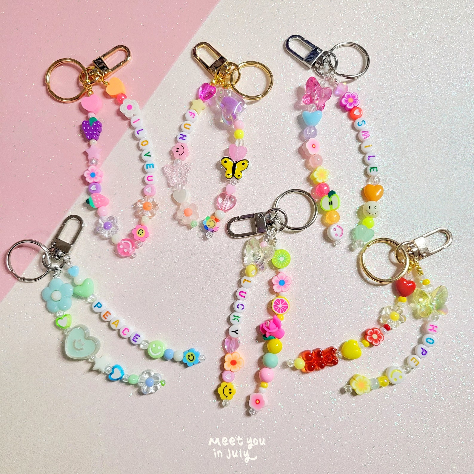Custom Beaded Keychain Personalized Y2K Keychain 90s Inspired - Etsy