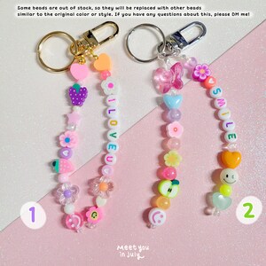 Custom Beaded Keychain Personalized Y2K Keychain 90s Keychain Colorful ...