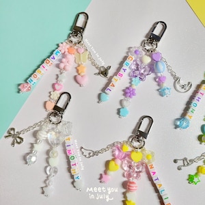 Custom Keychain Personalized Name Word Keychain Bag Charms Beaded Y2K ...