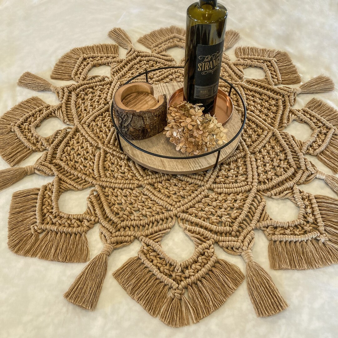 Macrame Round Tablecloth, Large Doily, Handmade, Customizable - Etsy