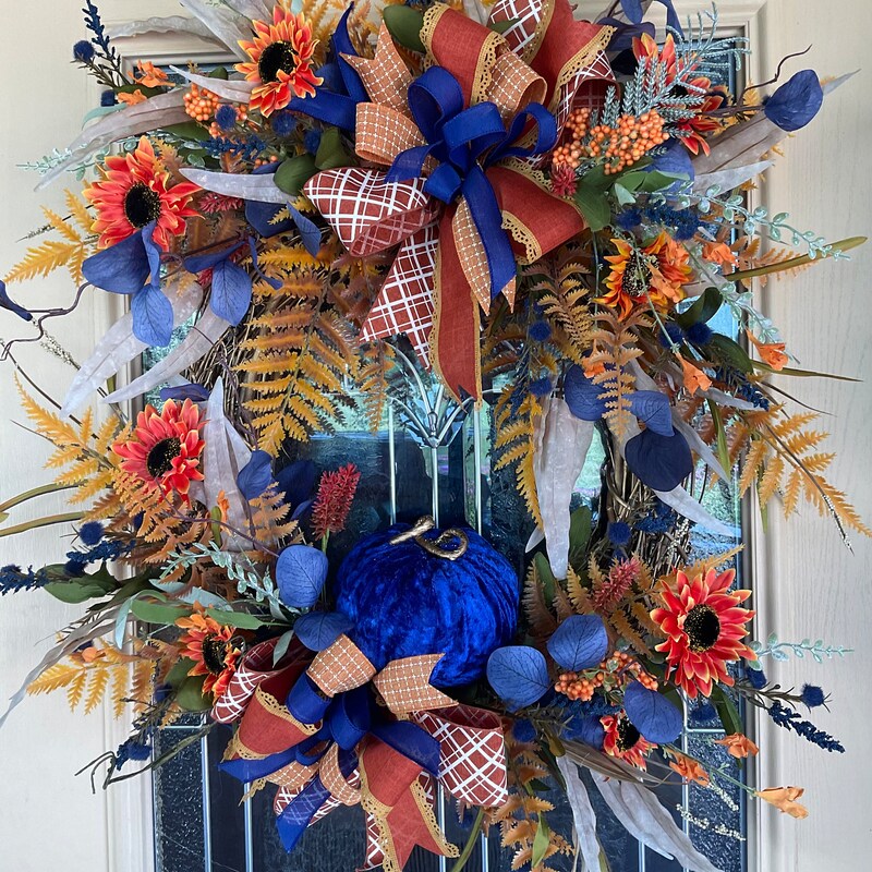 Blue Fall Wreath - Etsy