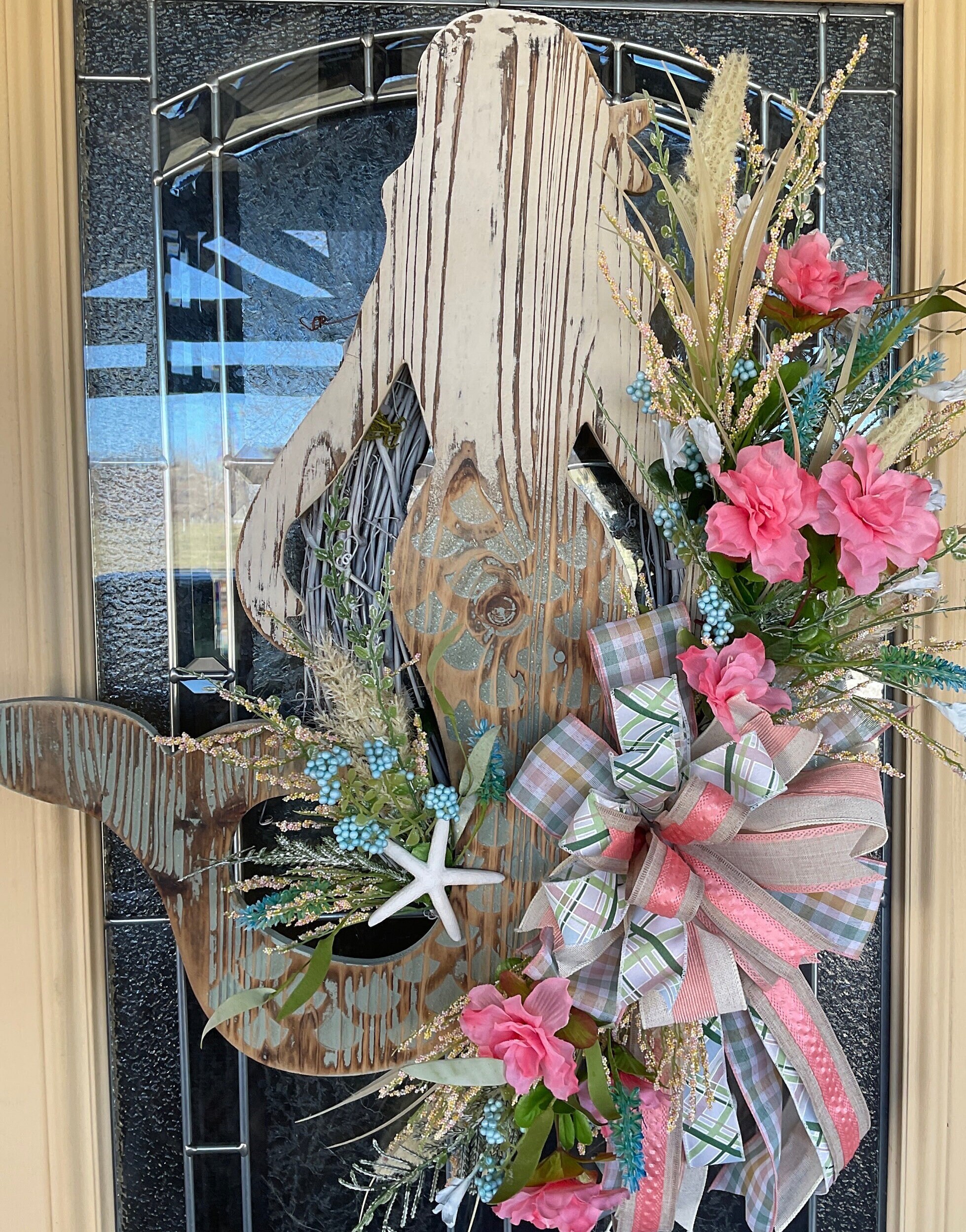 Mermaid Wreath, Tropical Wreath, Aqua Beach Decor, Beach Wreath ...
