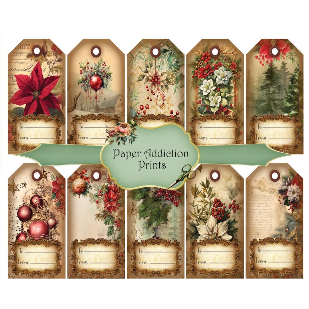 Printable Instant Download Vintage Christmas Gift Tags - Etsy