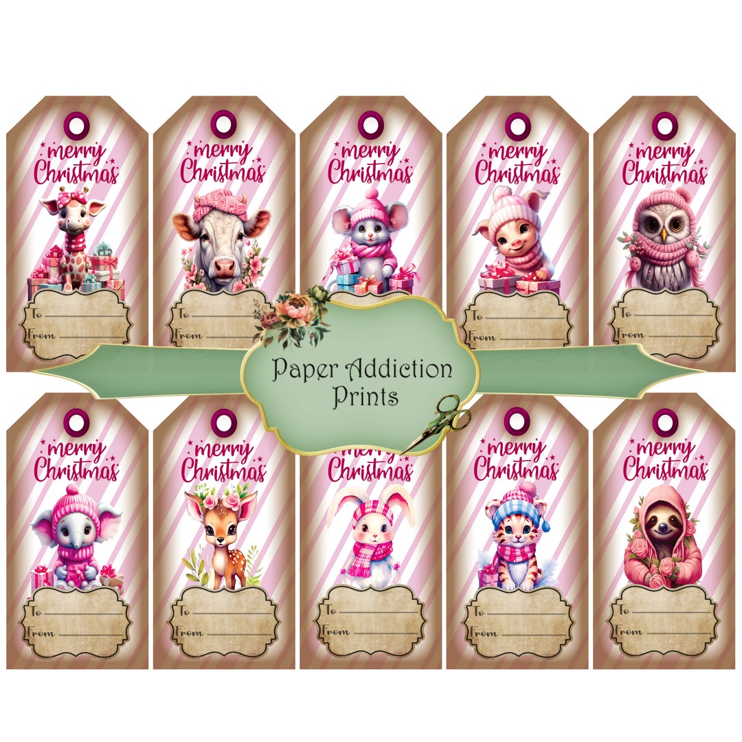 Printable Instant Download Cute Animal Christmas Gift Tags - Etsy