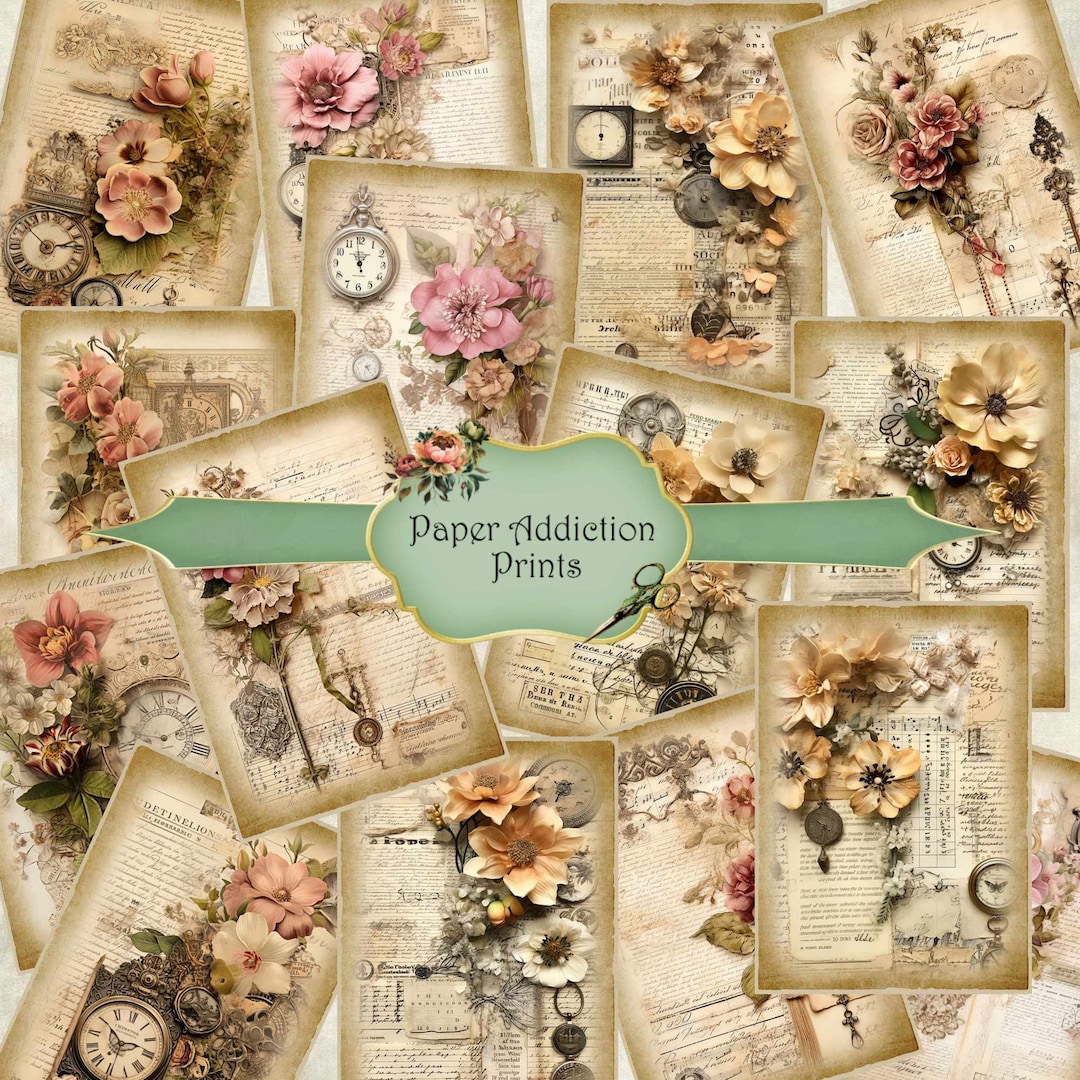COMMERCIAL USE 15 Pages Printable Paper / Scrapbook / Junk Journal ...