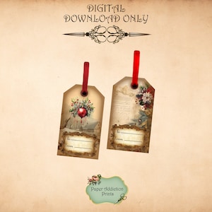 Printable Vintage Christmas Gift Tags Present Labels - Etsy