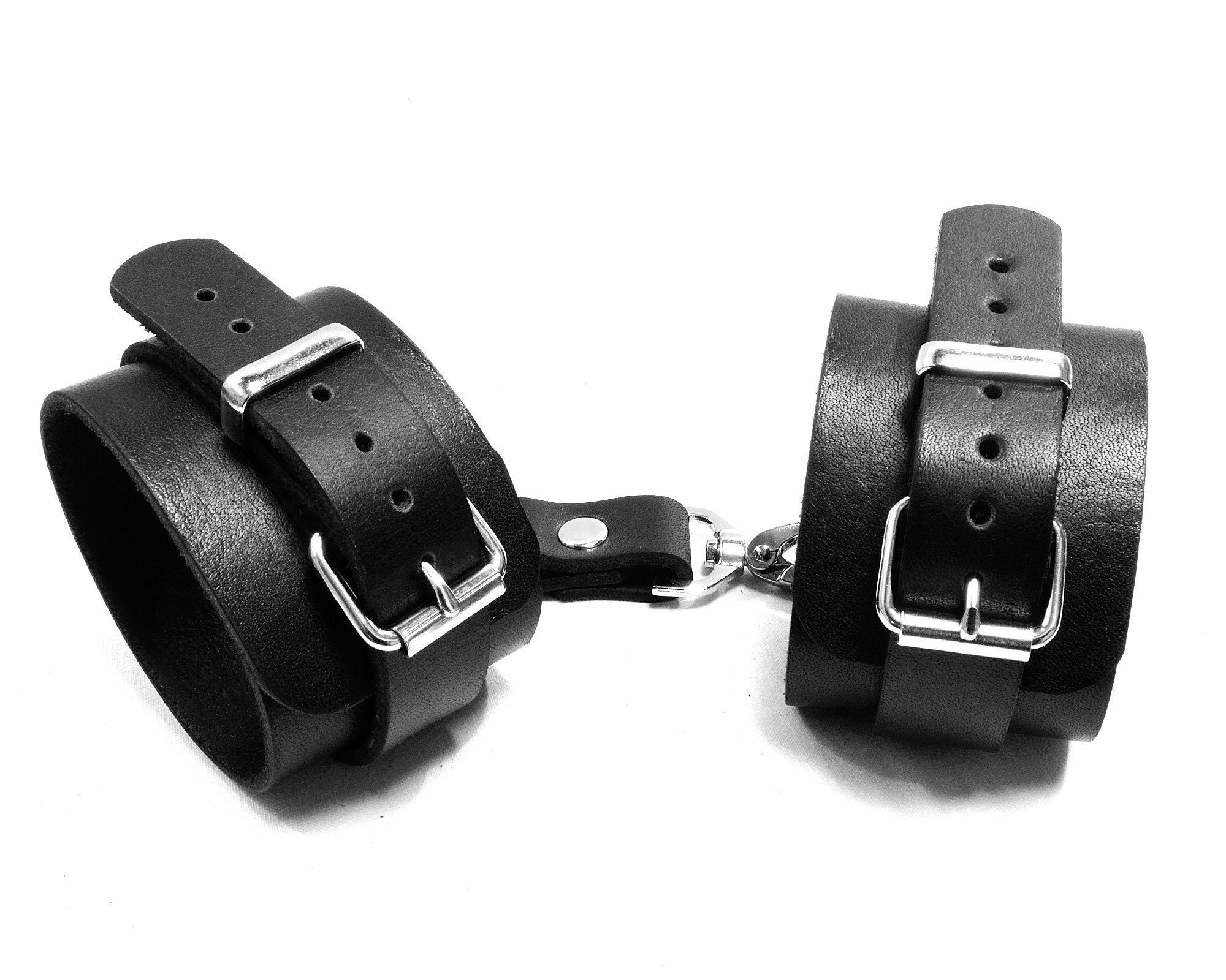Leather Handcuffs Real Cow Leather Wrist Ankle Cuffs Leather BDSM Cuffs ...