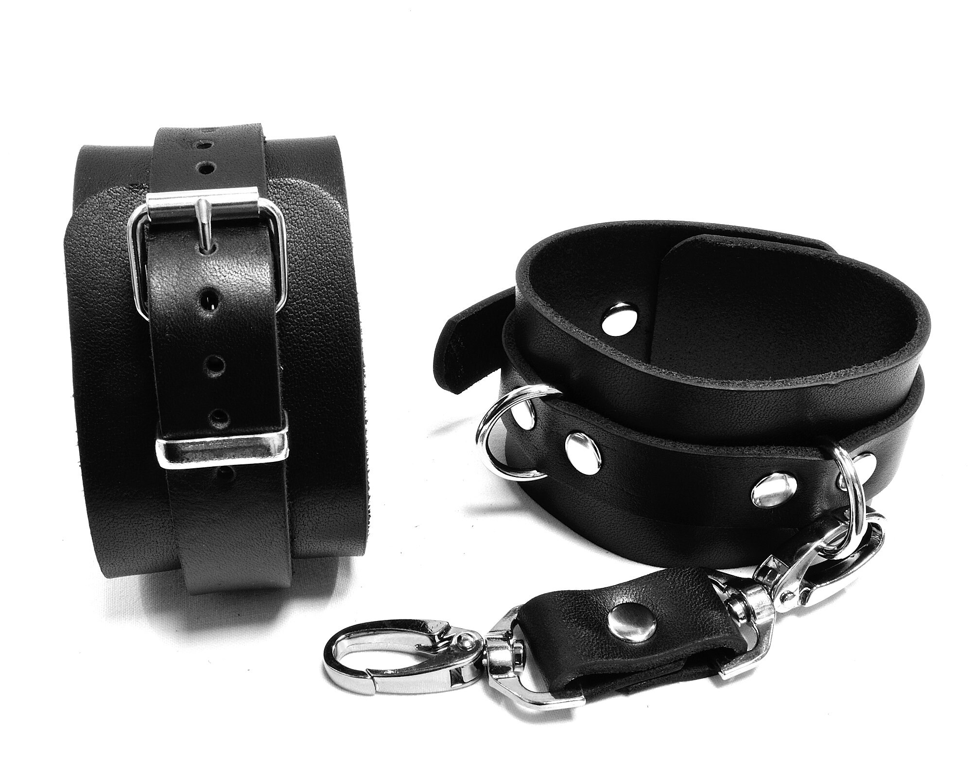 Leather Handcuffs Real Cow Leather Wrist Ankle Cuffs Leather BDSM Cuffs ...