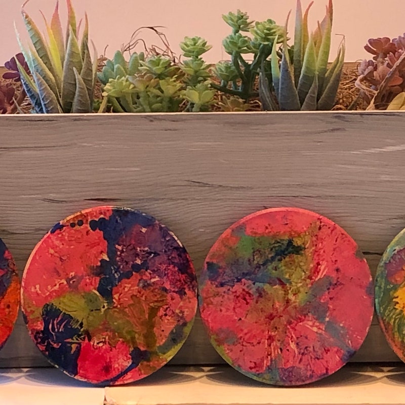Alcohol Ink Coasters - Etsy