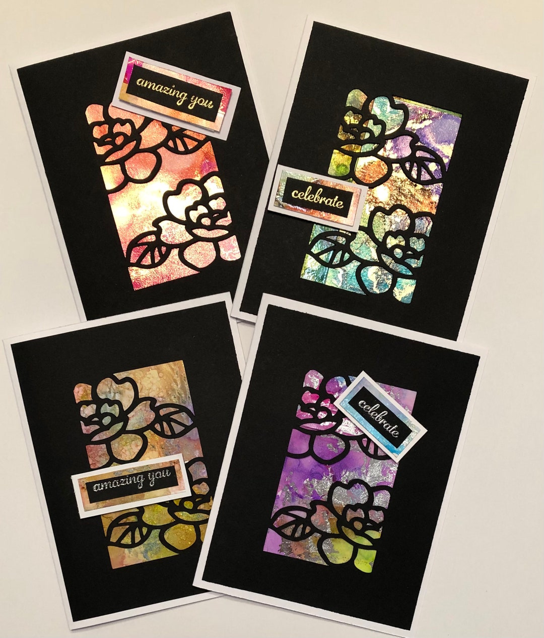 Handmade Greeting Cards With Alcohol Ink - Etsy
