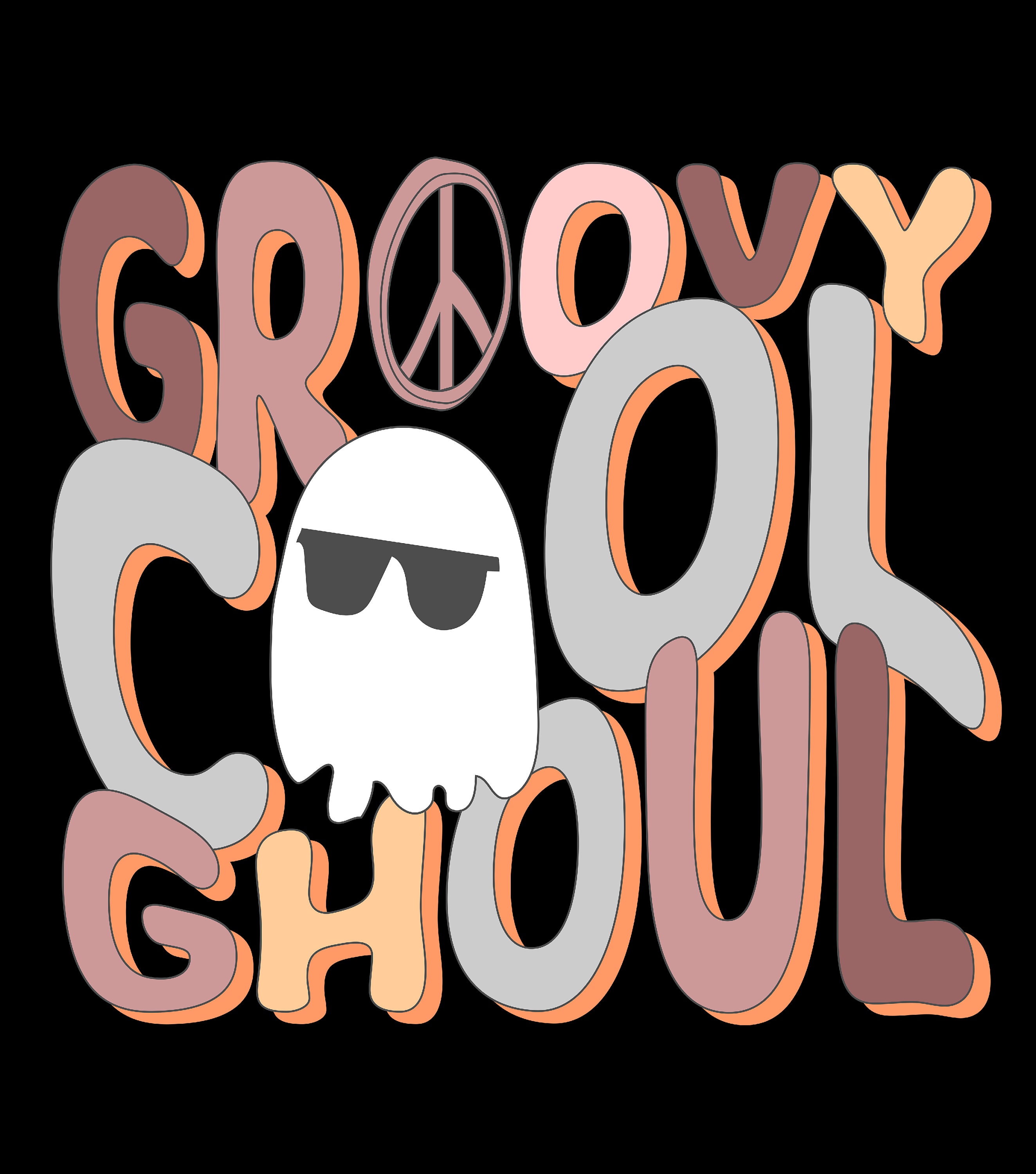 Groovy Cool Ghoul PNG, Digital Download, Retro Halloween, Pink ...