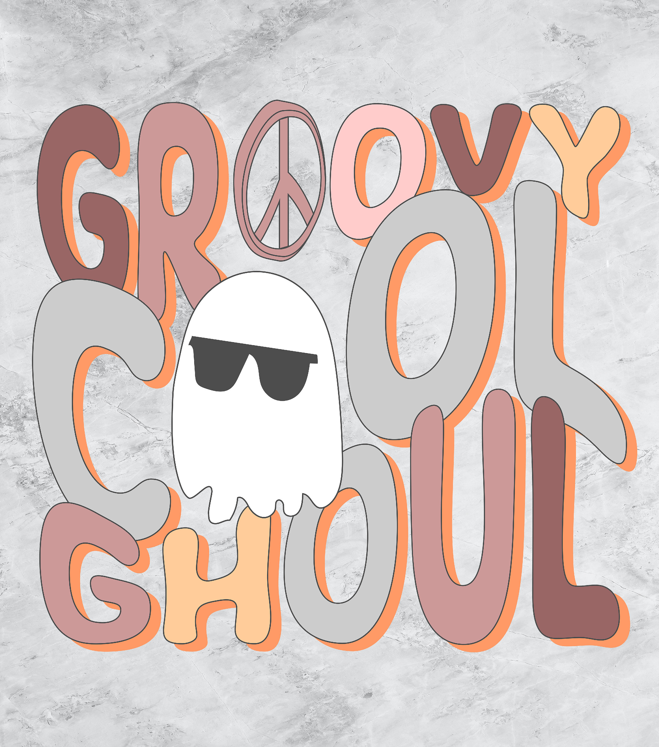 Groovy Cool Ghoul PNG, Digital Download, Retro Halloween, Pink ...
