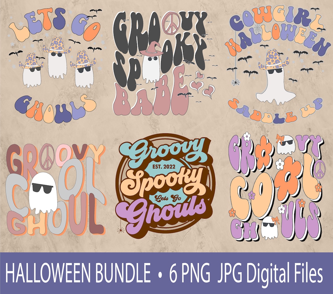 Groovy Halloween PNG Bundle, Retro 70s Style (digital Download) - Etsy
