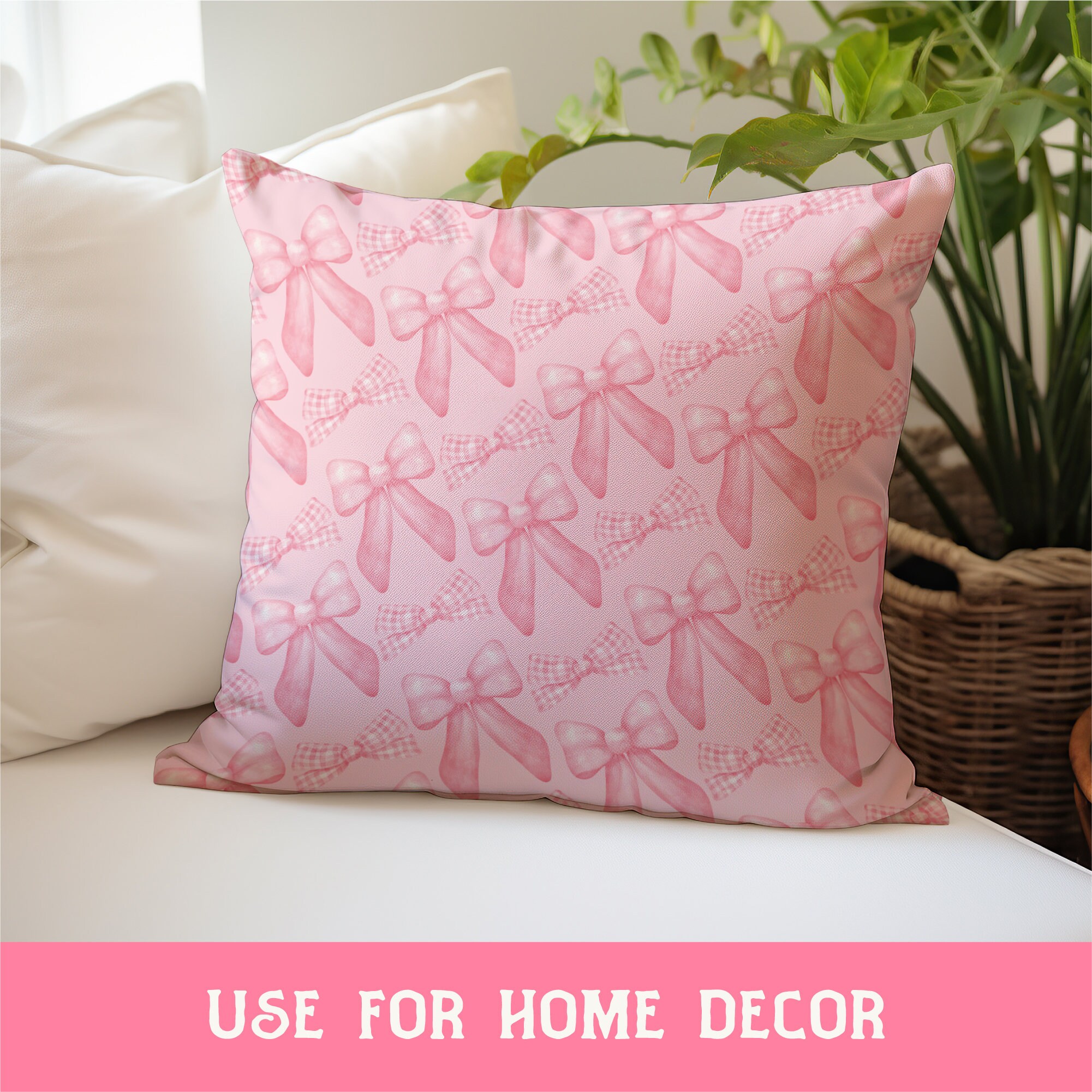 Coquette Pink Bow Pattern PNG SVG Seamless Digital Paper Instant ...