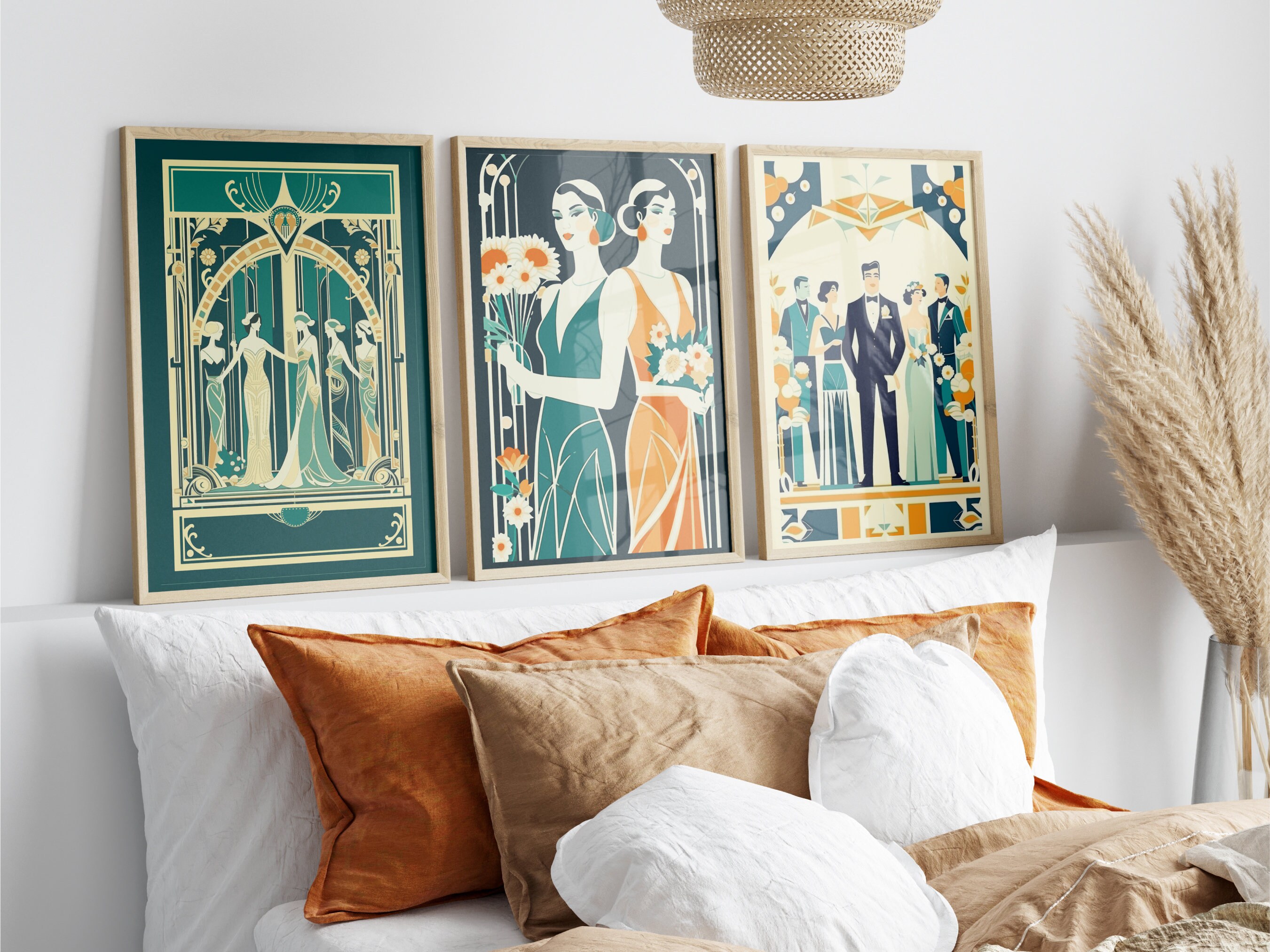 Art Deco Wedding Wall Art, Digital Art Deco Posters, Art Deco Prints ...