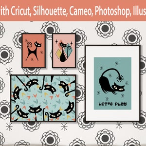 Atomic Cat Posters, Atomic Cat SVG, Digital Download,atomic Kitty, Mid ...