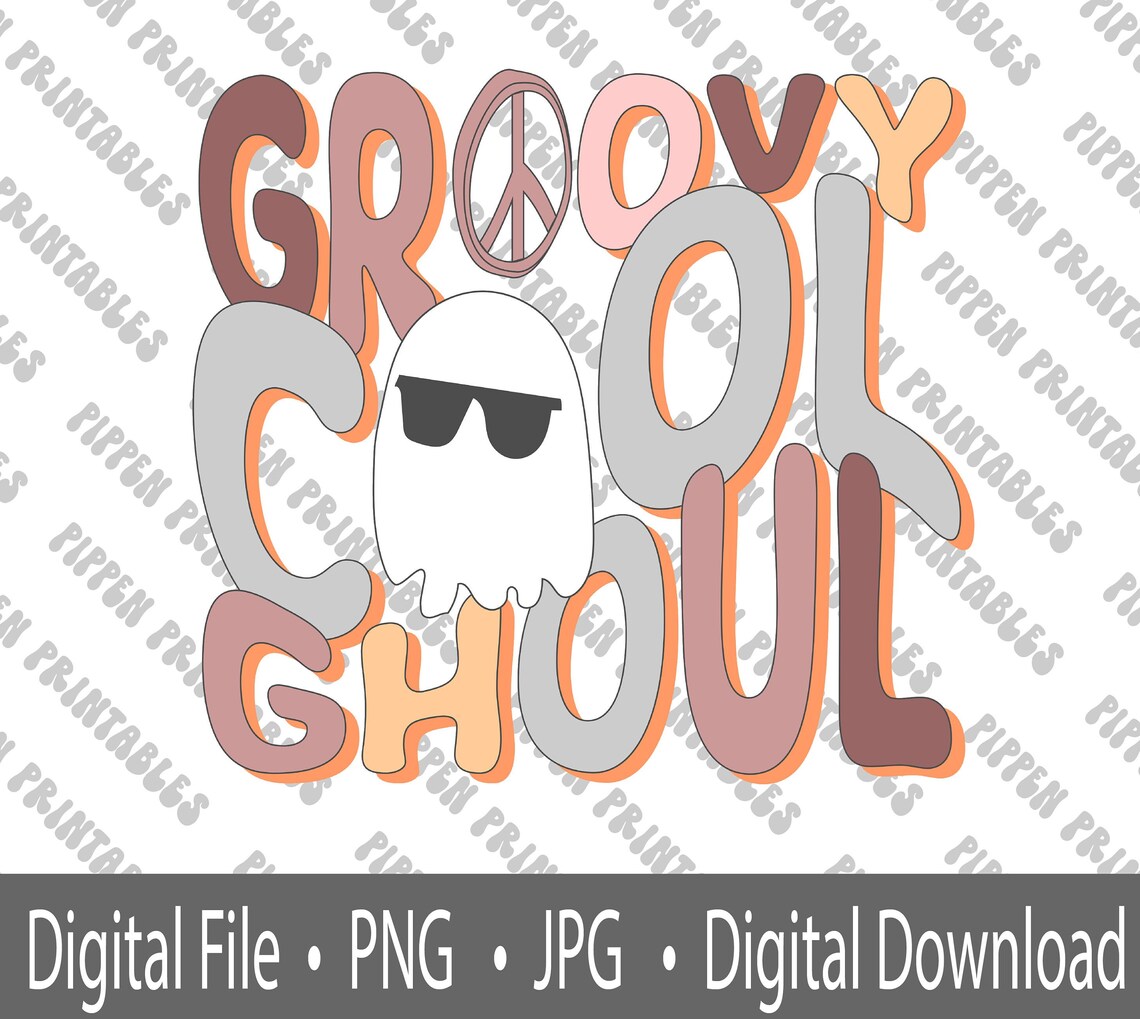 Groovy Cool Ghoul PNG, Digital Download, Retro Halloween, Pink ...