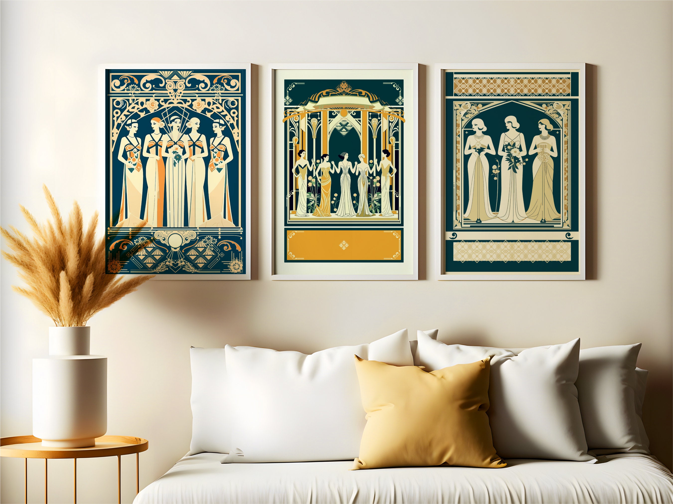 Art Deco Wedding Wall Art, Digital Art Deco Posters, Art Deco Prints ...