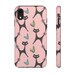 3D Retro Pink Atomic Cat Phone Cases iPhone 15 14 13 12 11 Pro Max Mini ...