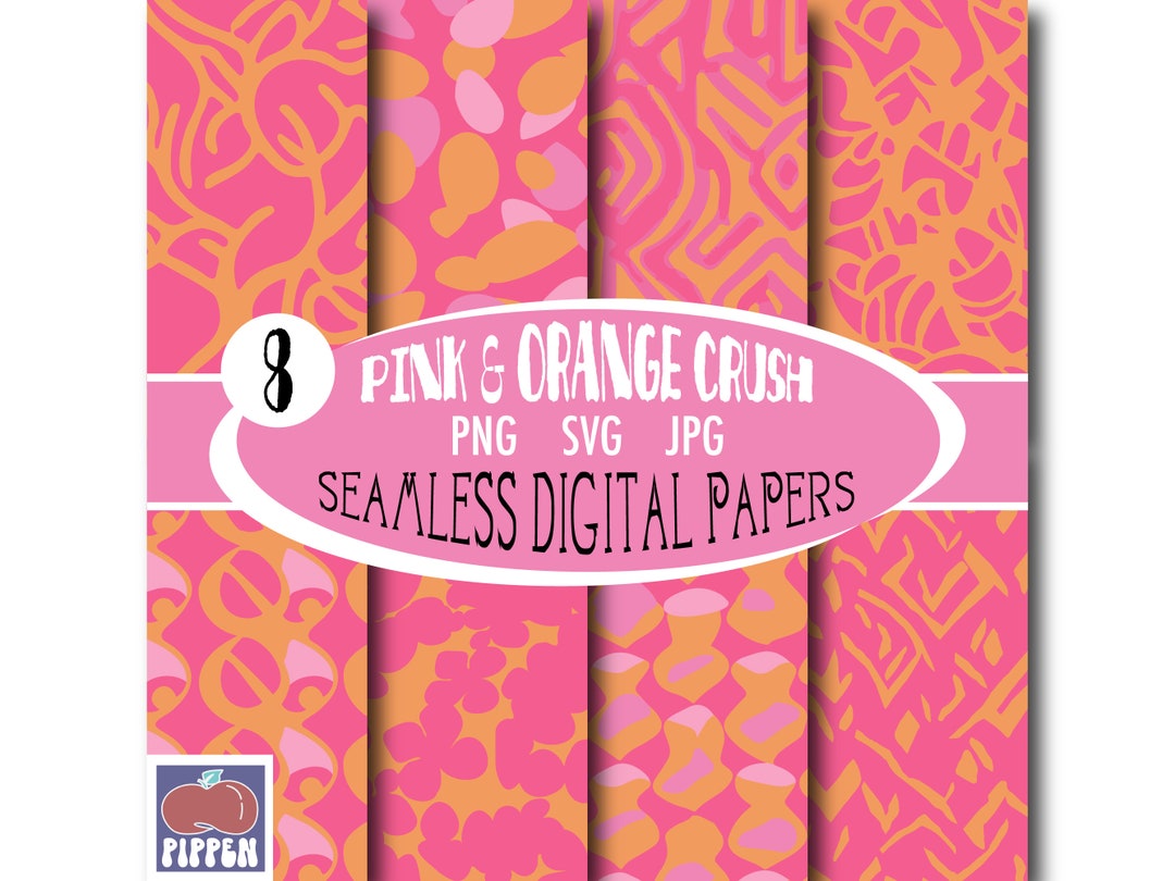 Pink and Orange Digital Paper Set, Seamless Textures,abstract Seamless ...