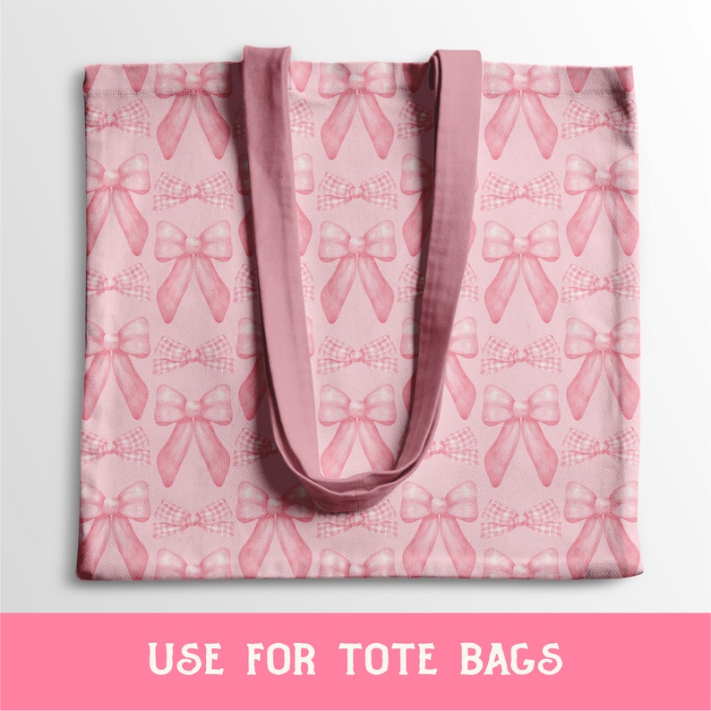 Coquette Pink Bow Pattern PNG SVG Seamless Digital Paper Instant ...