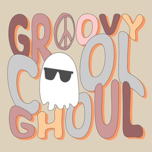 Groovy Cool Ghoul PNG, Digital Download, Retro Halloween, Pink ...