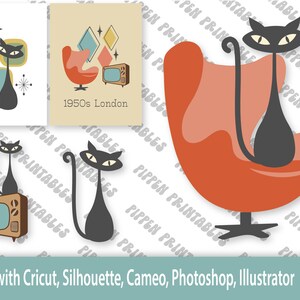 Mid Century Design Kit, 1950s Posters, Mid Century Modern Seamless ...