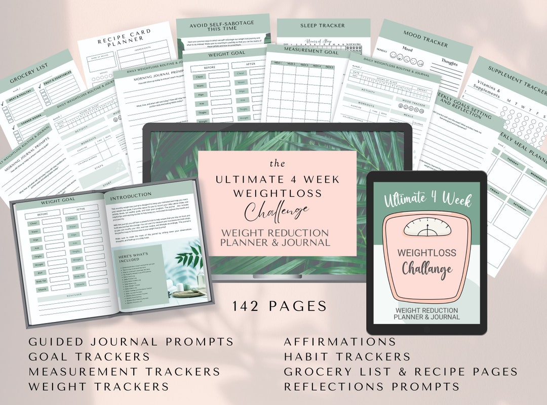 Weight Loss Tracker and Journal, Diet Journal, Meal Planner, Habit ...