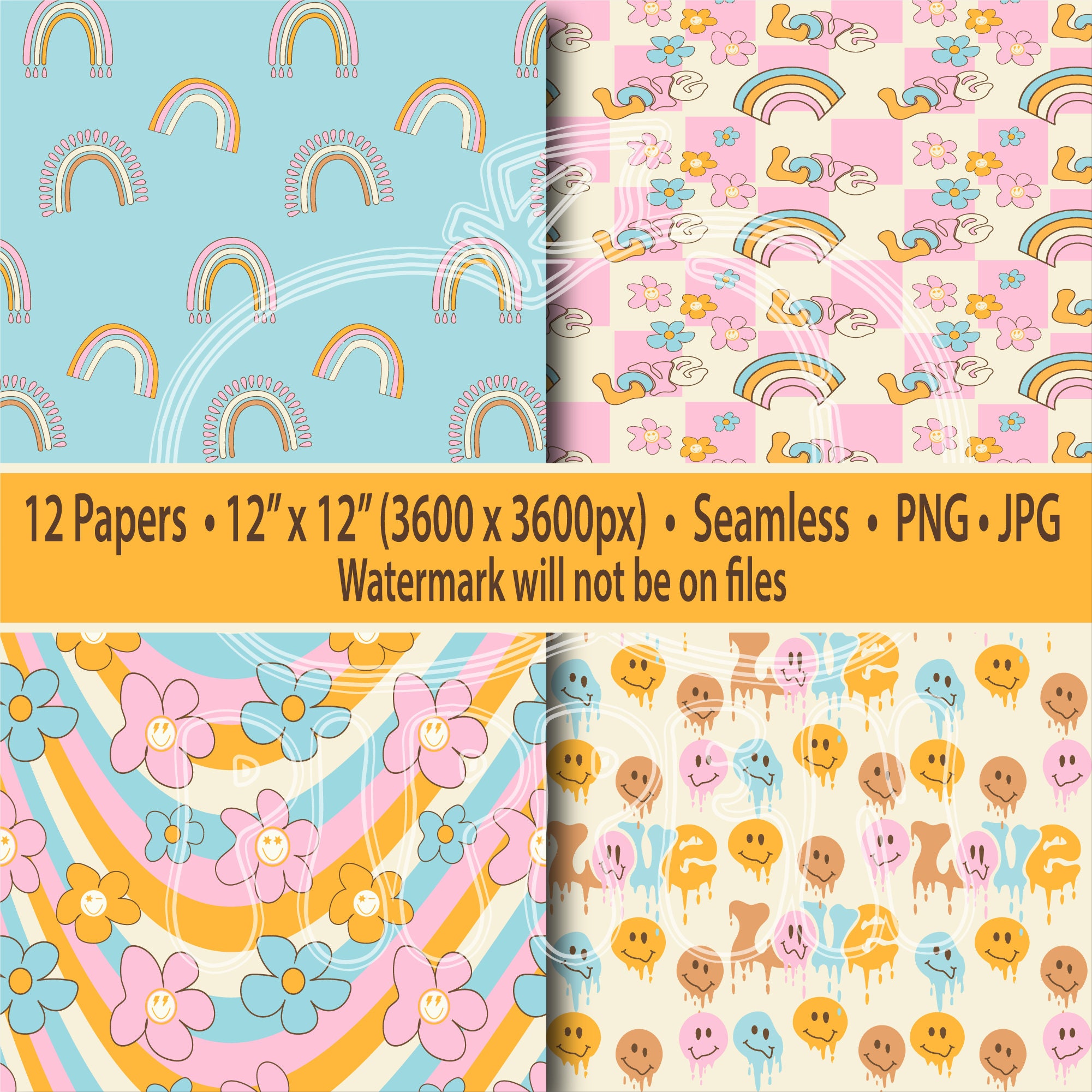 Retro Groovy, 60s 70s Seamless Pattern, Retro Groovy Background ...