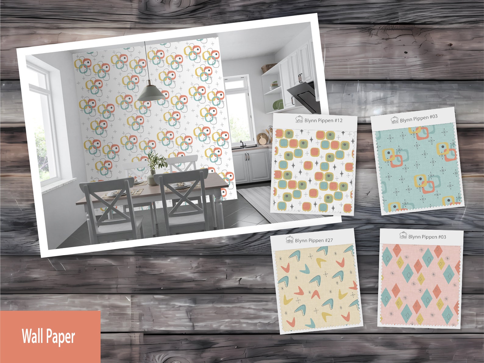 Mid Century Modern Digital Papers,svg, PNG, Editable Vector, 1950s ...