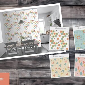 Mid Century Modern Digital Papers,svg, PNG, Editable Vector, 1950s ...