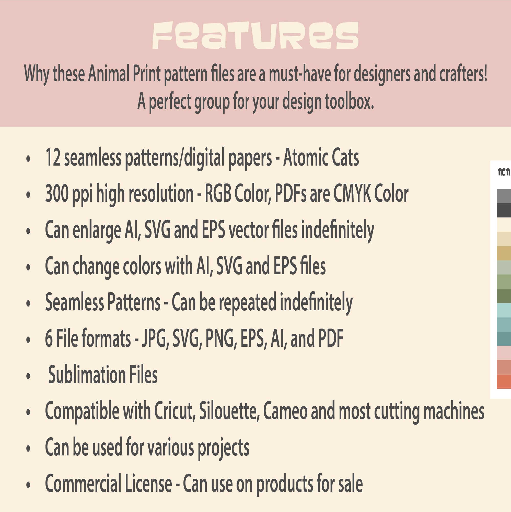 Atomic Cat Seamless Pattern SVG Mid Century Modern Digital Paper ...