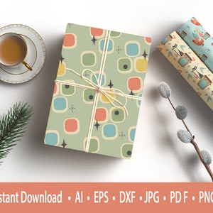 Mid Century Design Kit, 1950s Posters, Mid Century Modern Seamless ...