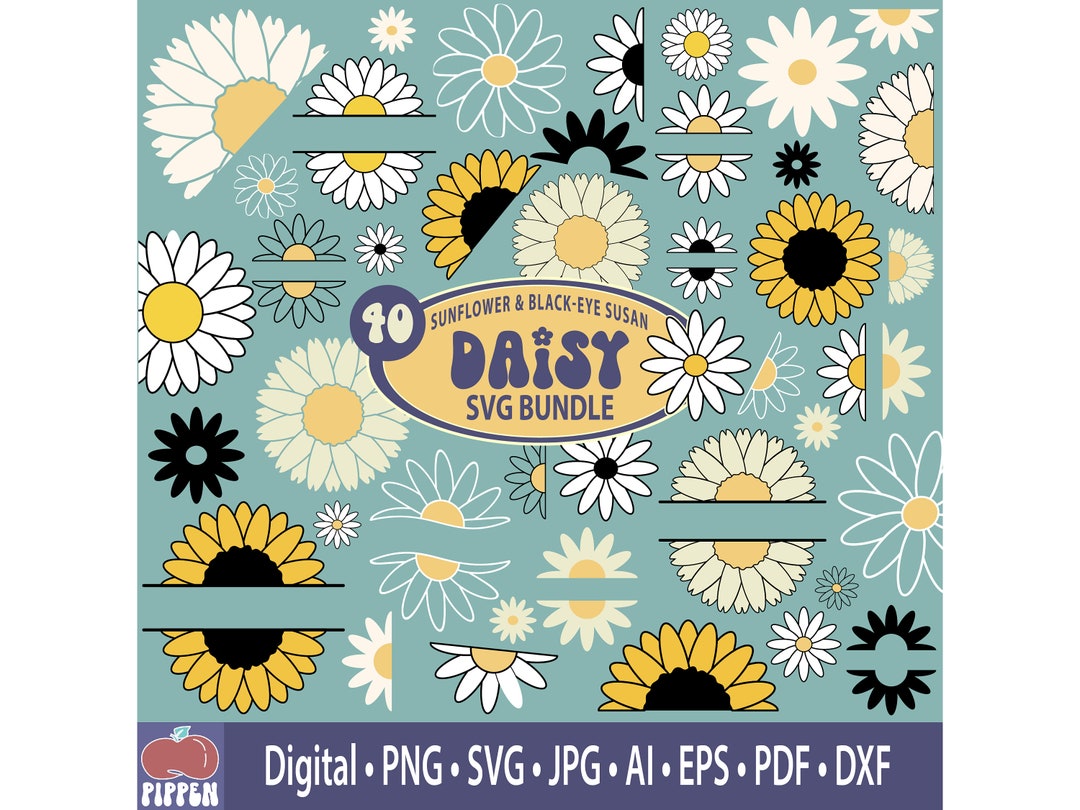Daisy Clipart, Retro Flower SVG, Vector Cut Files (digital Download) - Etsy