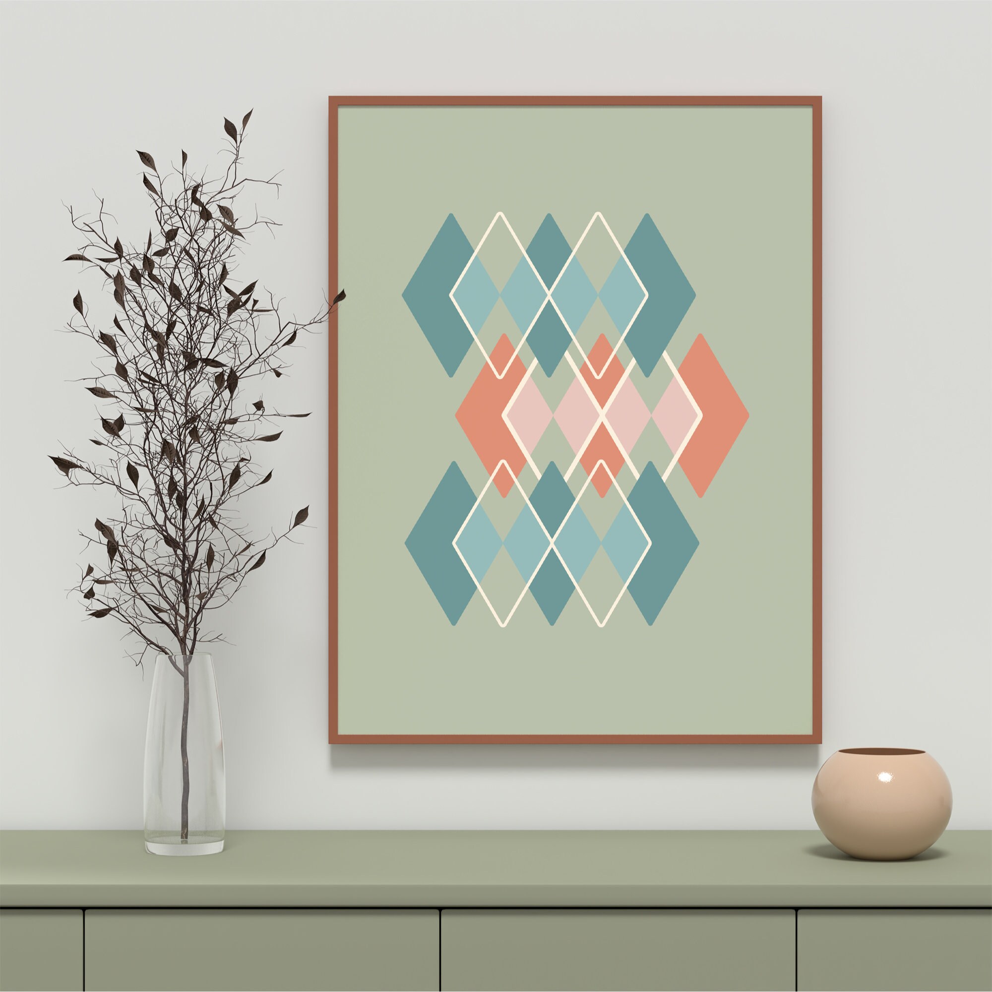Mid-century Modern Posters, Instant Digital Download, Retro Wall Art ...