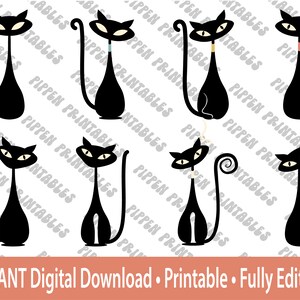 Atomic Cat SVG, Atomic Cat PNG, Digital Download, Mid Century Modern ...