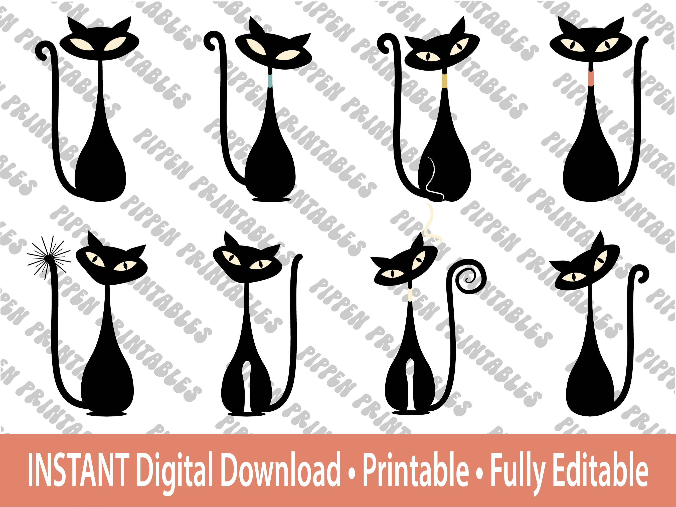 Atomic Cat SVG, Atomic Cat PNG, Digital Download, Mid Century Modern ...