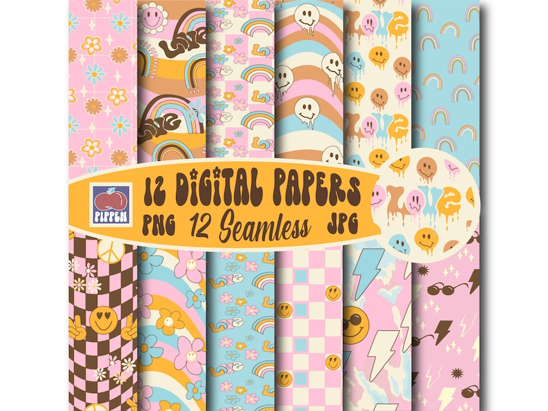 Retro Groovy, 60s 70s Seamless Pattern, Retro Groovy Background ...