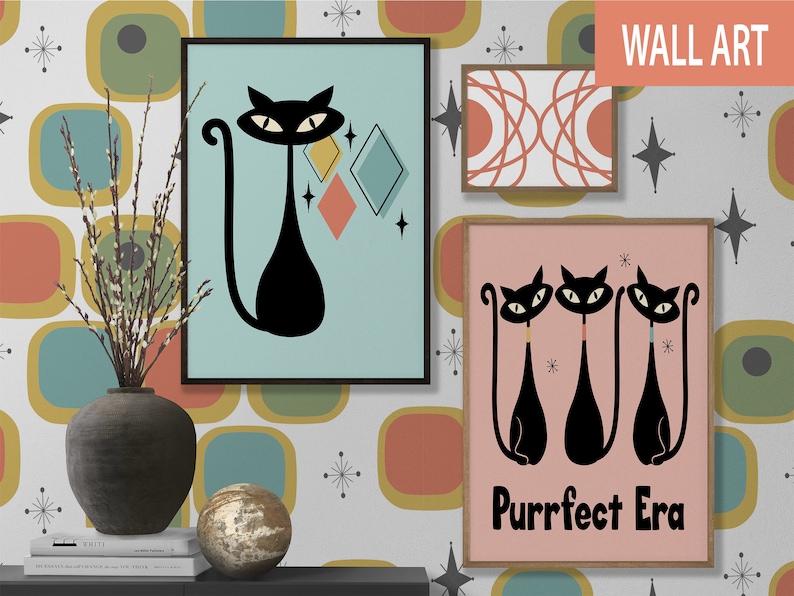 Atomic Cat SVG, Atomic Cat PNG, Digital Download, Mid Century Modern ...