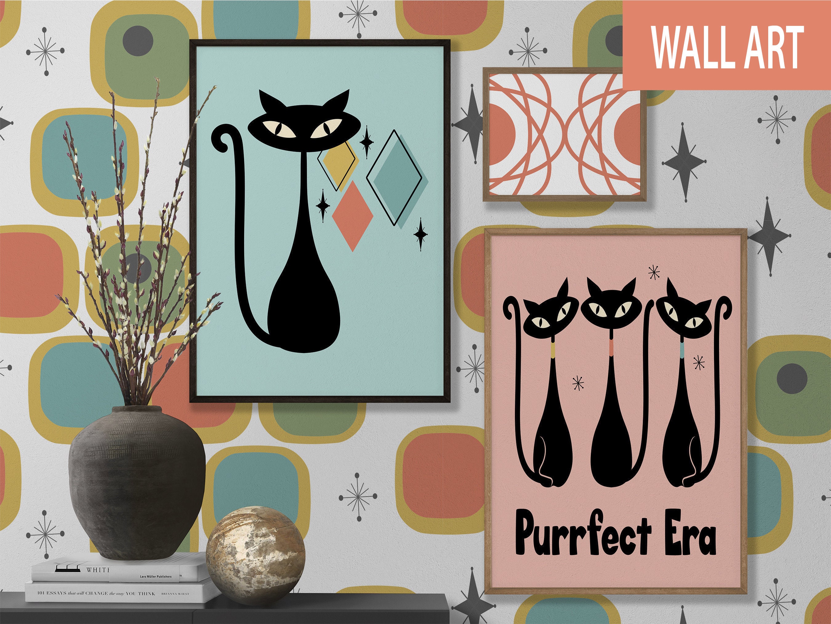 Atomic Cat SVG, Atomic Cat PNG, Digital Download, Mid Century Modern ...