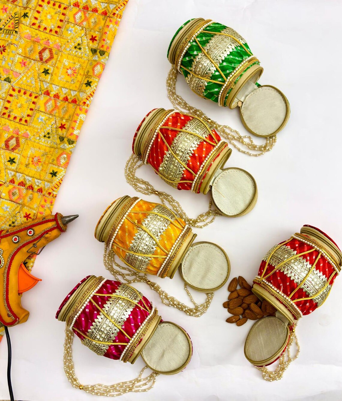 30 Dholki Gift Bags – Mehndi Favors, Wedding Return Gifts, Sangeet ...