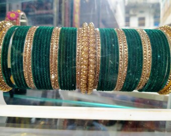 Pink and Green Bridal Bangles for Wedding - Etsy